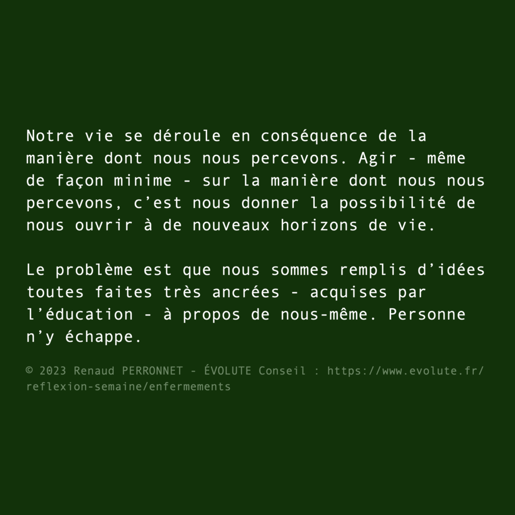 Notre perception de nous-même | ÉVOLUTE Conseil